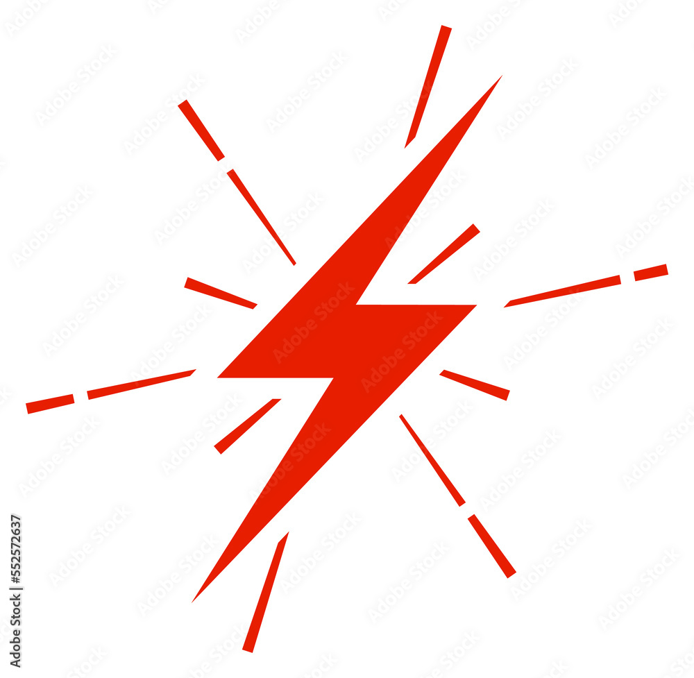 Red lightning bolt icon. Electrical power symbol Stock Illustration ...