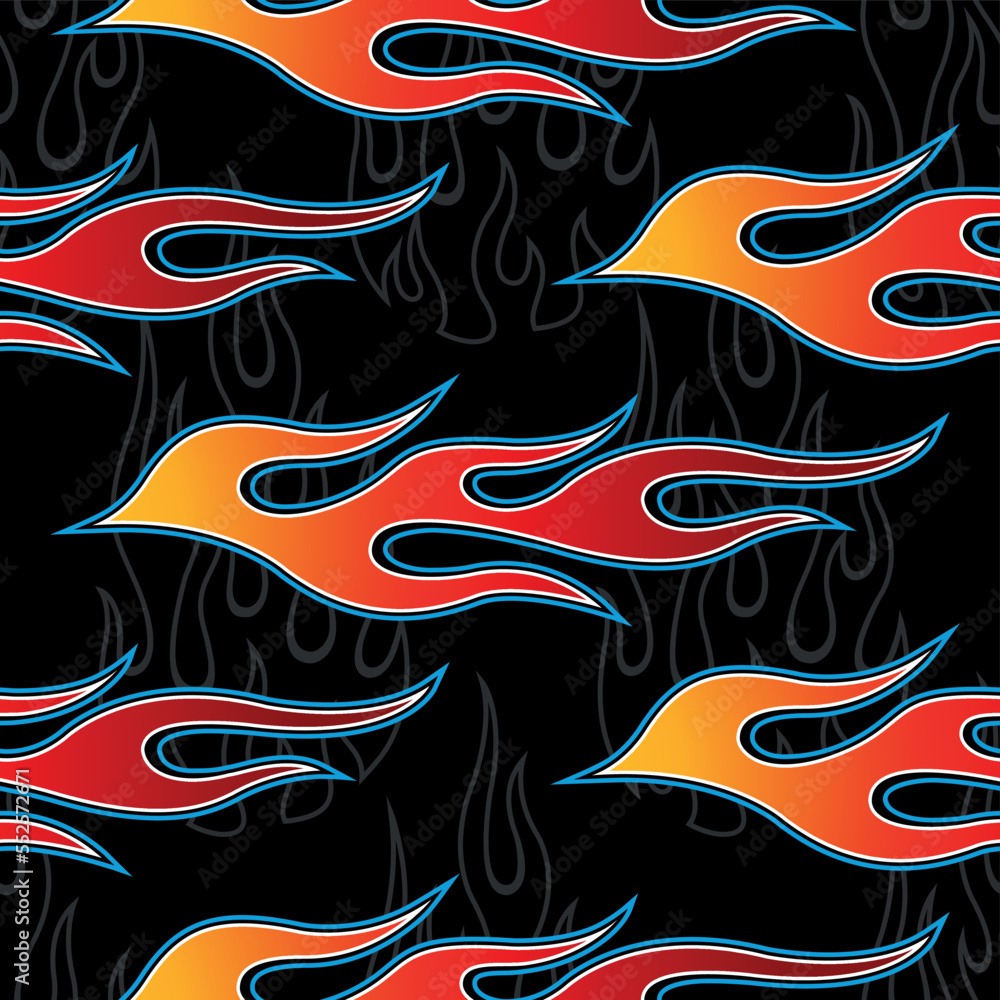 Fire flames seamless pattern vector illustration. Vector fire seamless ...