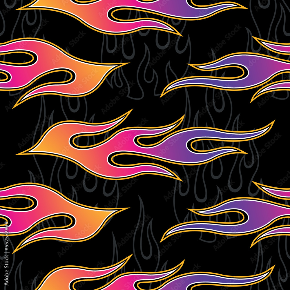 Fire flames seamless pattern vector illustration. Vector fire seamless ...