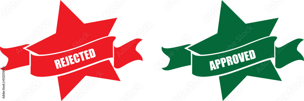 Approved and not approved icon, rejected and approved icon vector Stock ...