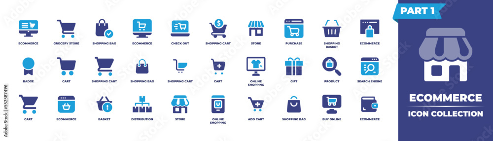 Ecommerce icon collection part 1. Duotone color. Vector illustration ...