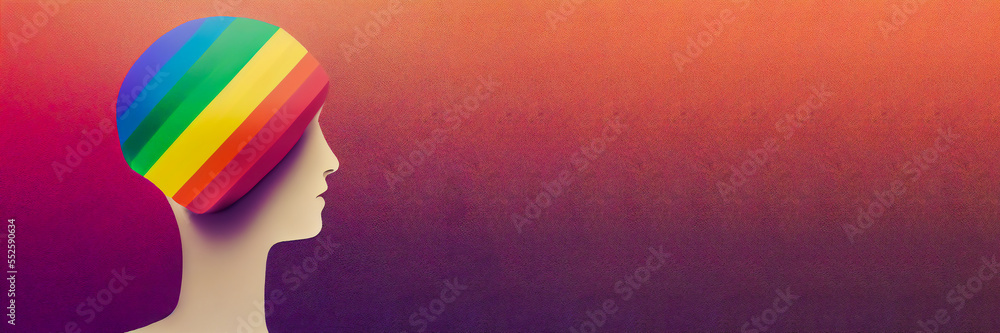 LGBT flag on a human silhouette to represent the protection of ...