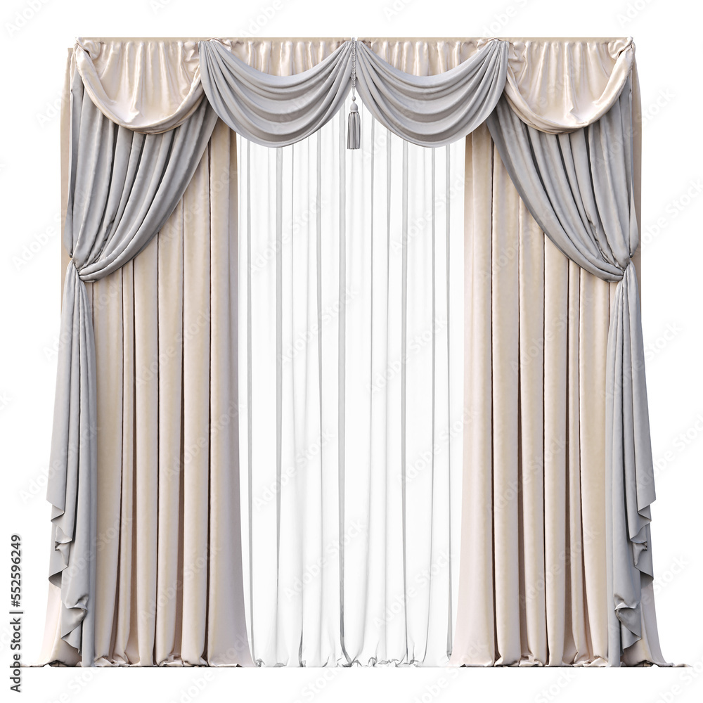 curtain isolated on a transparent background, 3D illustration, cg ...