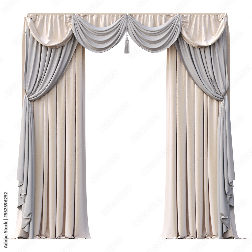 curtain isolated on a transparent background, 3D illustration, cg ...