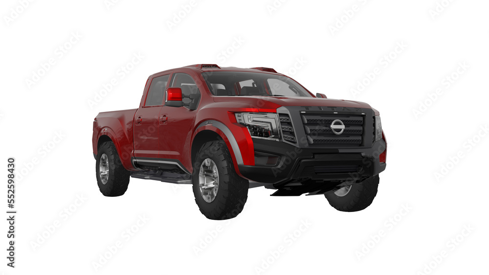 NISSAN PICK UP, red Pick Up SUV on isolated transparent PNG background ...