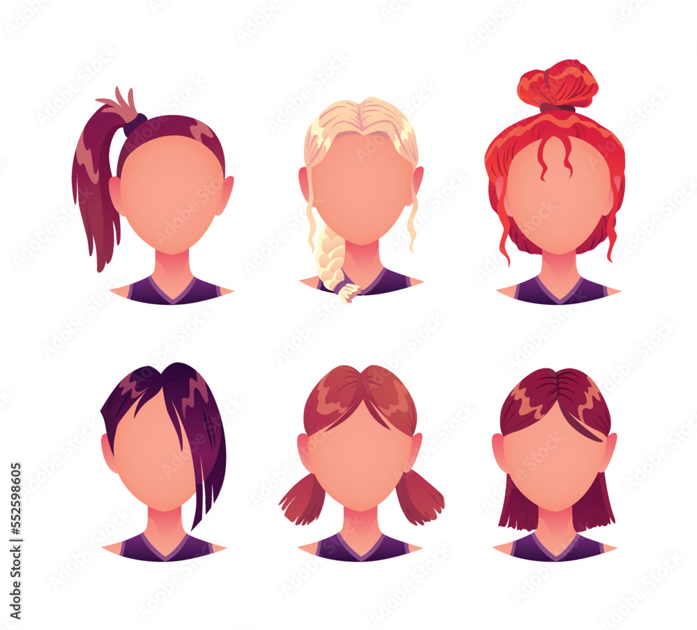 Face construction element, avatar creation with different head ...