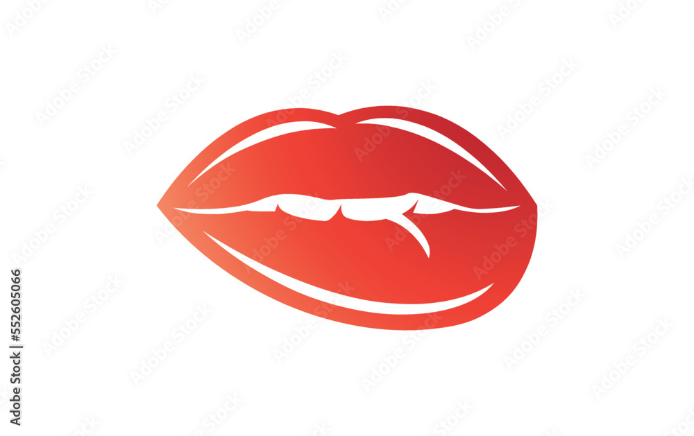 Sexy hot lips bite sign vector. Sexy lips icon and symbol design vector ...