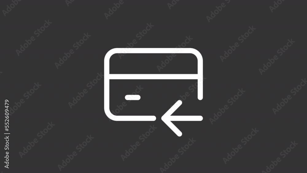 Animated failure white line ui icon. Money transfer fail. Seamless loop ...