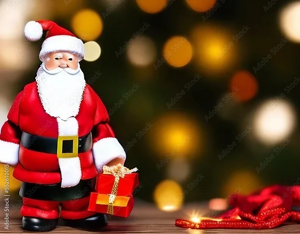 Santa Claus action figure - Christmas miniature with gifts - generative ...