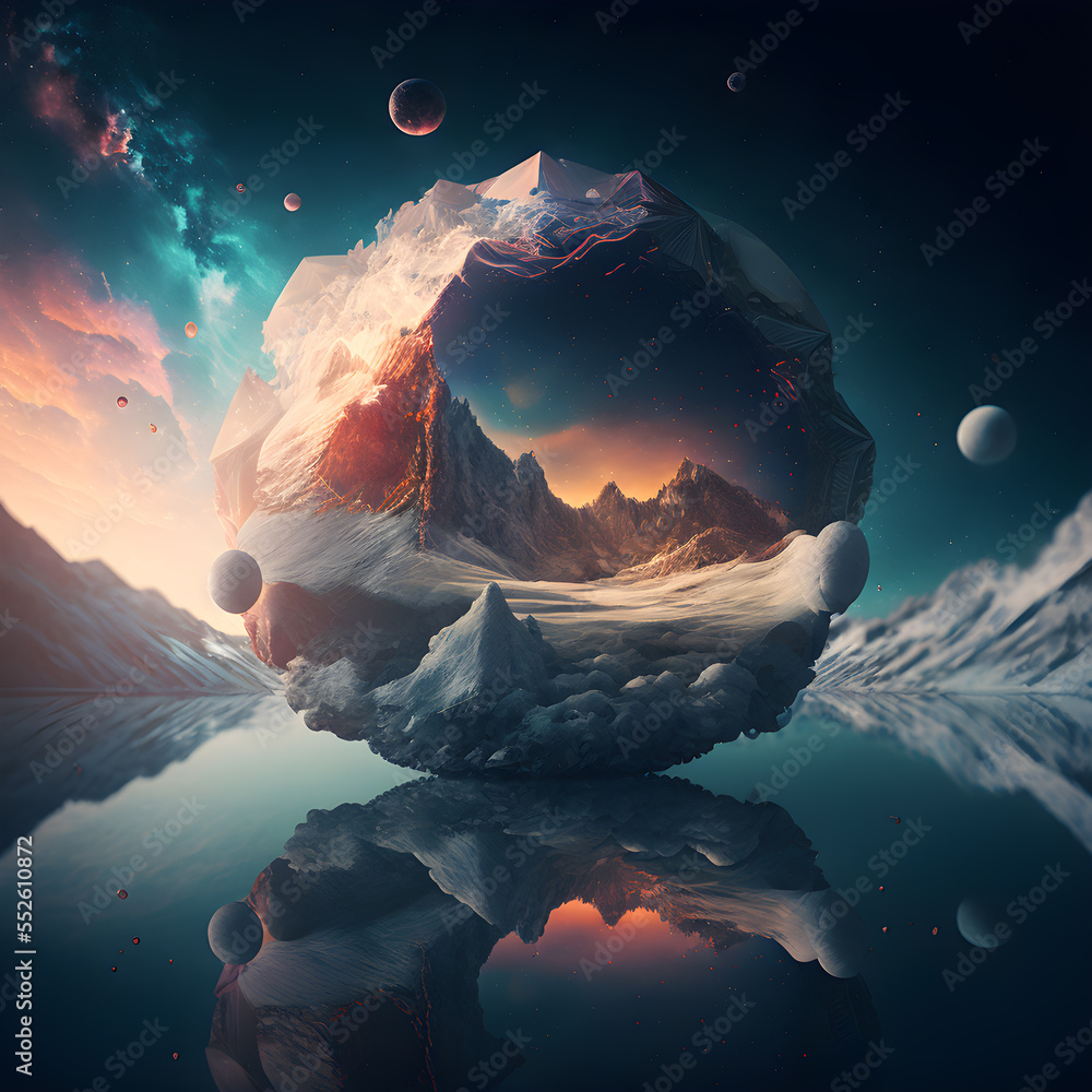 Multidimensional Space Landscape Stock Illustration | Adobe Stock
