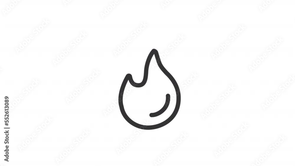 Animated burning linear icon. Hot topic in social media. Being ...