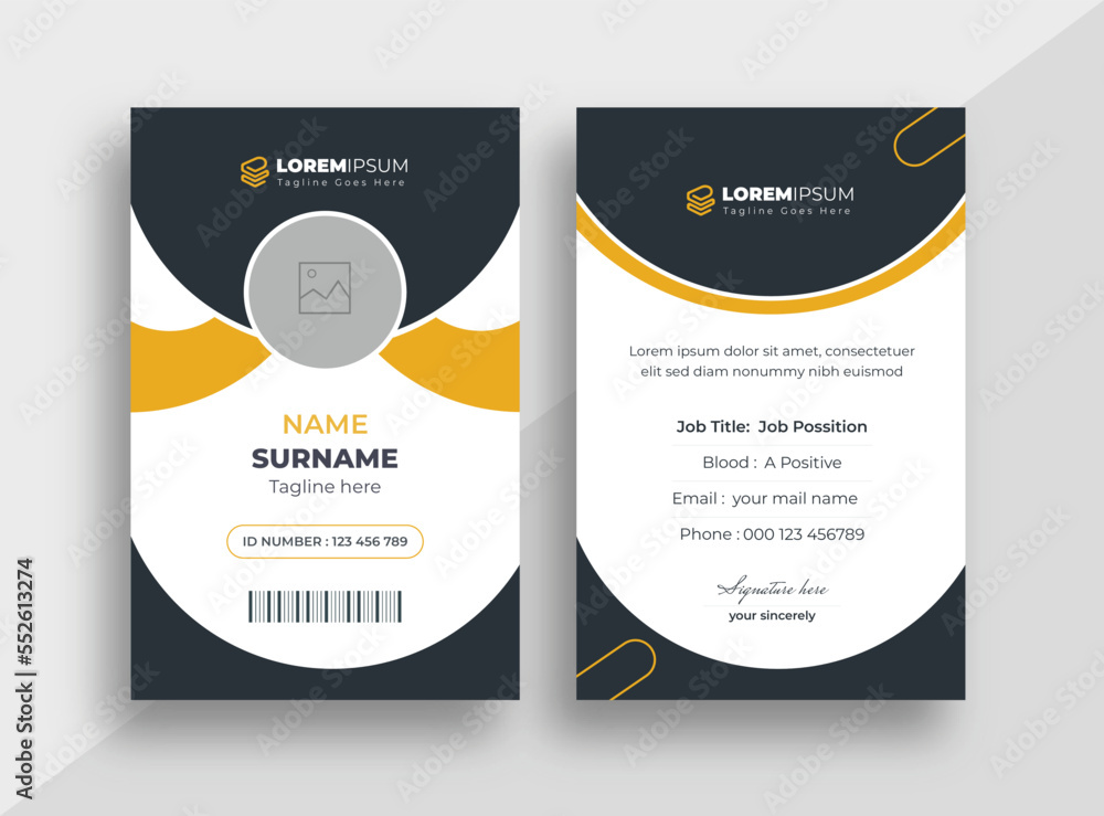 Corporate ID Card Design Template, Company employee id card, Clean ID ...