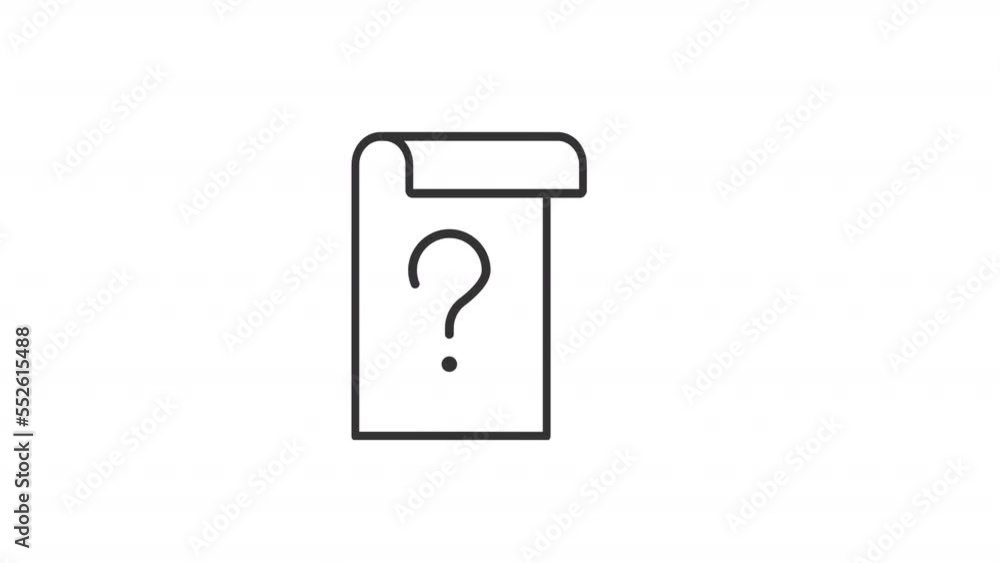Animated vague report linear icon. Misleading financial statement ...