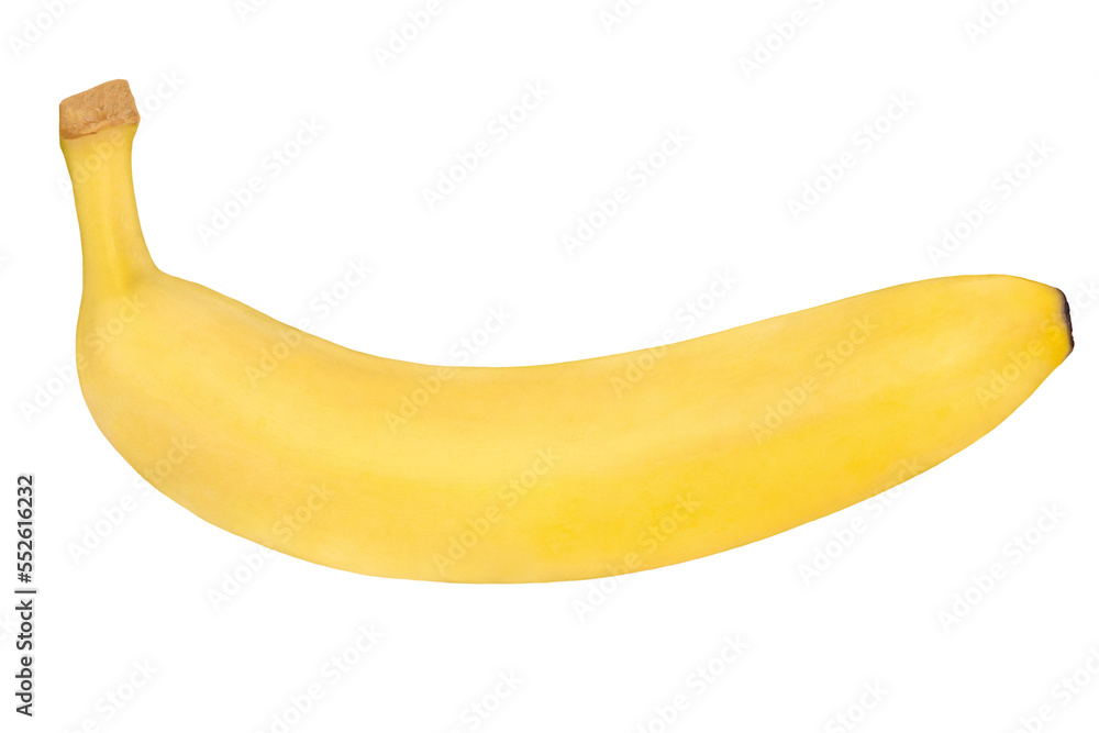 One ripe yellow banana isolated on transparent background. Stock Photo ...
