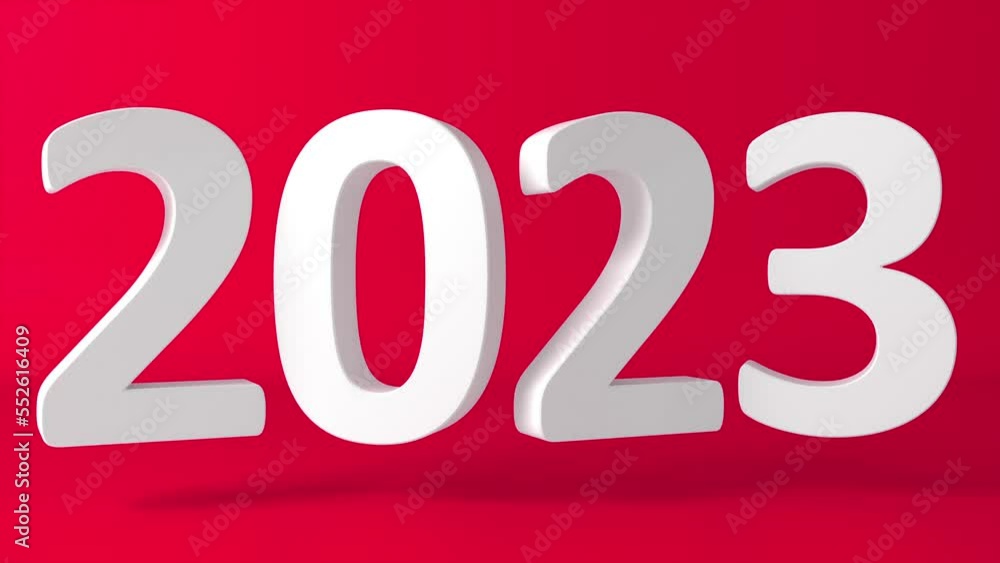 Vidéo Stock 2023 animated text. Word 2023 3d text. Happy new year ...