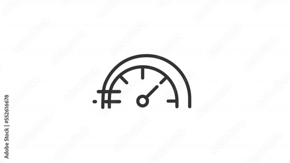 Vidéo Stock Animated speedometer linear icon. Vehicle speed ...