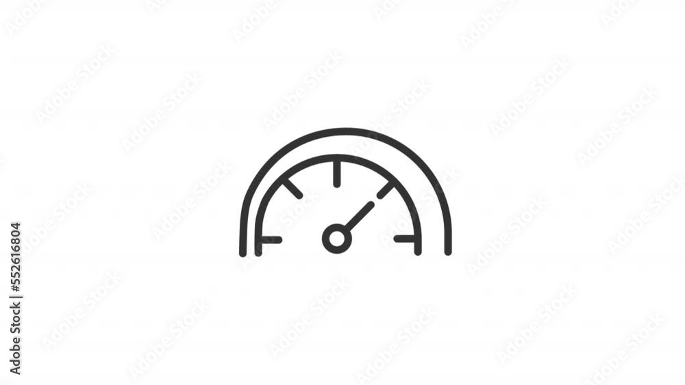 Animated speed meter linear icon. Measuring vehicle speed. Fast driving ...