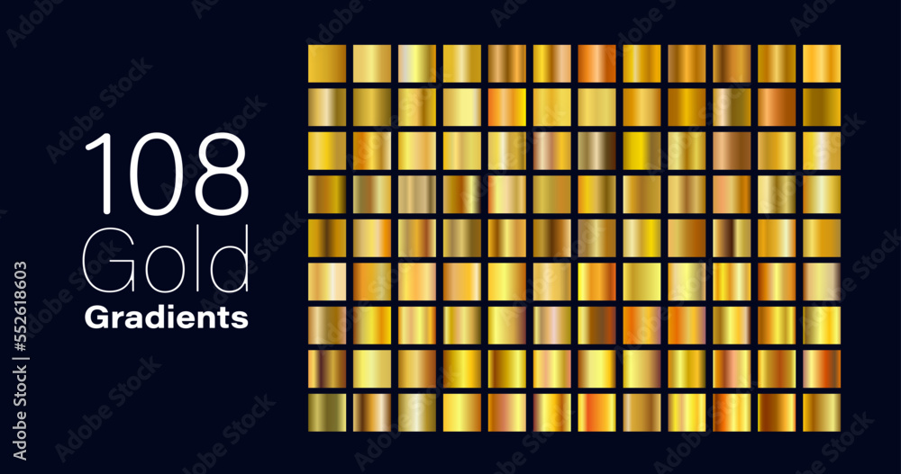 Set of gold silver gradients icon texture metallic illustration for ...
