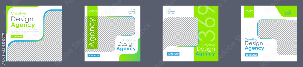 four designs for agency and office, facebook post design for marketing ...