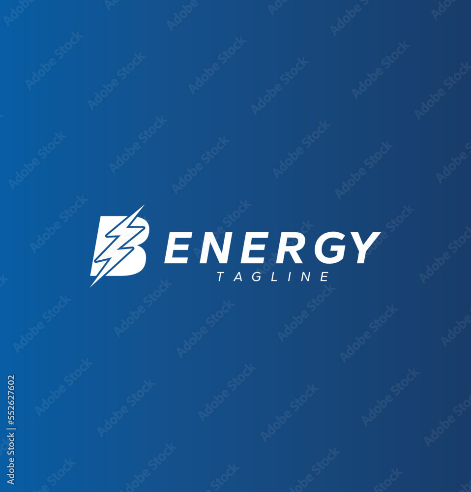 Vetor do Stock: Initial letter B power energy logo design with ...