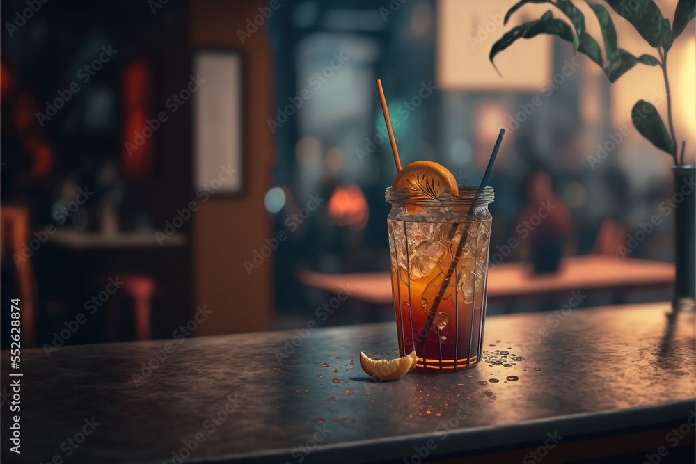 Drink Cocktail Photo, 4K Wallpaper, Bar, cinematic Stock Illustration ...