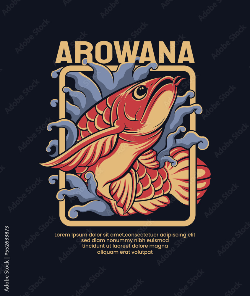 simple arowana fish illustration Stock Vector | Adobe Stock
