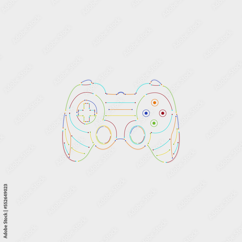 Digital joystick dot line tech connection background Stock Vector ...