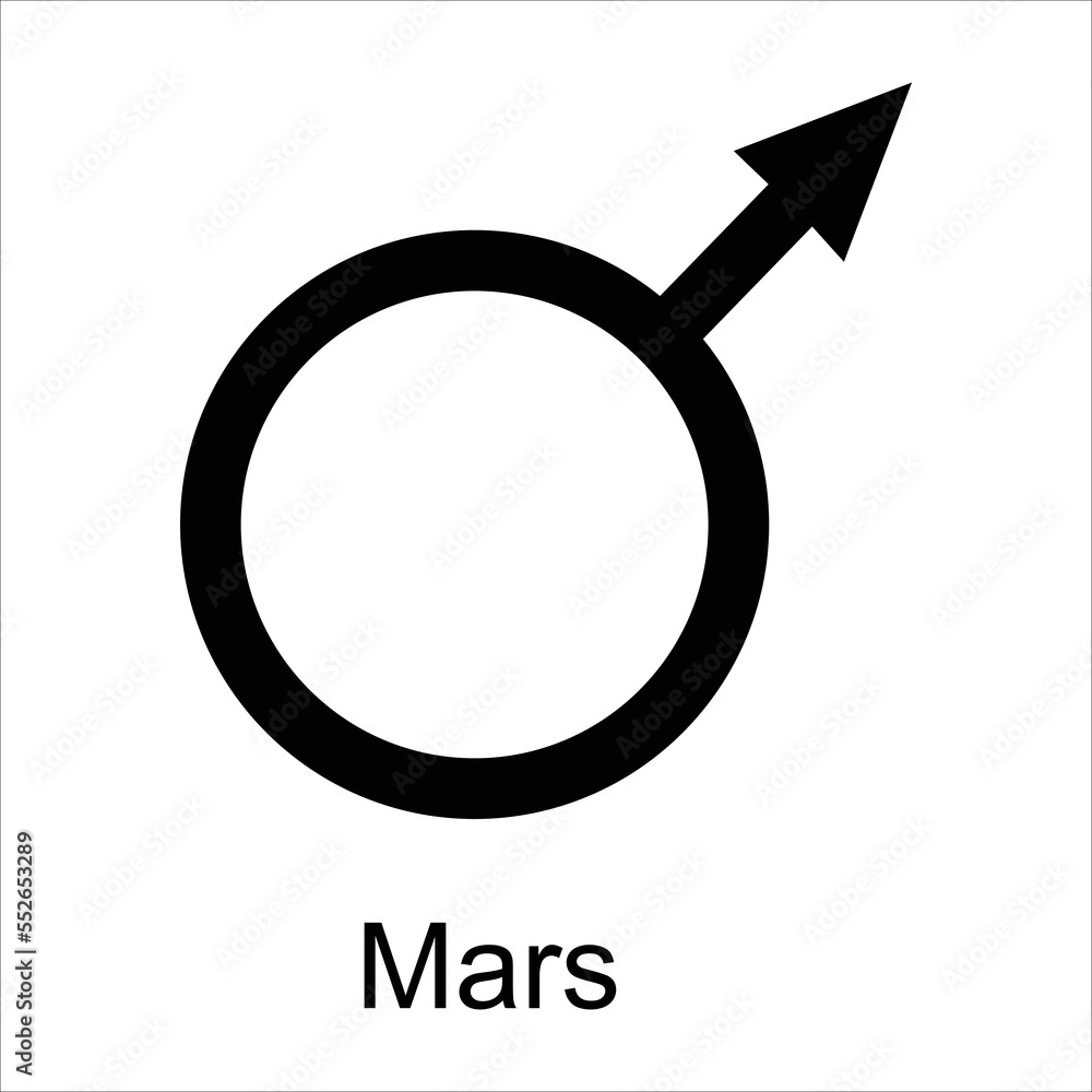 Mars Symbol vector - Solar system symbols and signs - astrological ...