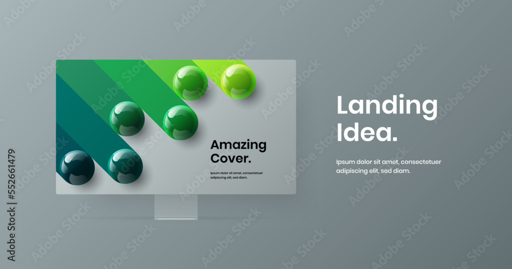 Vetor de Simple computer monitor mockup banner layout. Modern site ...