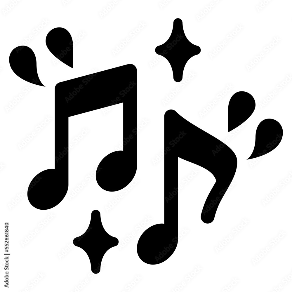 music notes solid icon Stock Vector | Adobe Stock