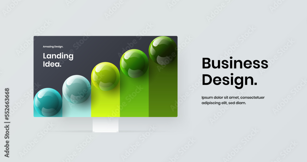 Modern computer display mockup banner layout. Isolated website screen ...