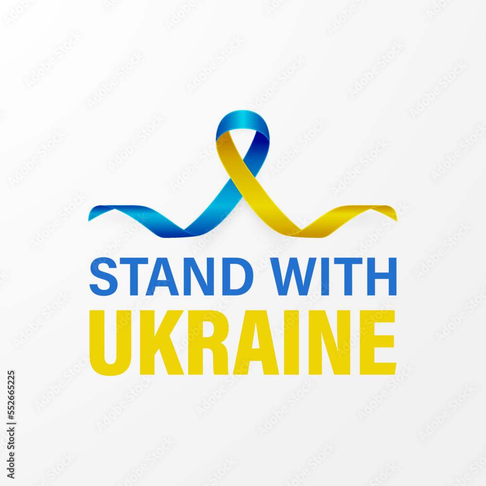 Stand with Ukraine. Anti War Call with the Smbol of Peace with Blue and ...