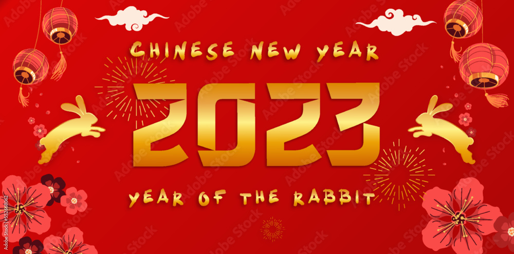 Paper art of Chinese new year. 2023 Chinese new year, year of the ...