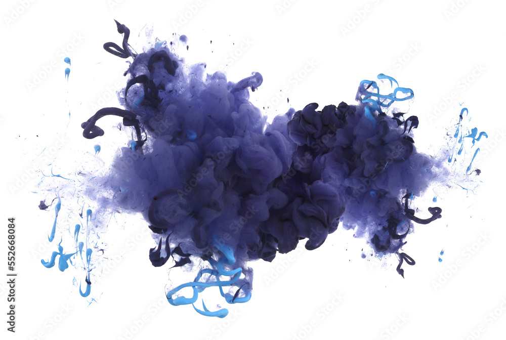 Ink sviolet moke blot on Png transparent Abstract background. Isolation ...