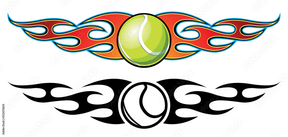 Flaming Tennis Ball Logo