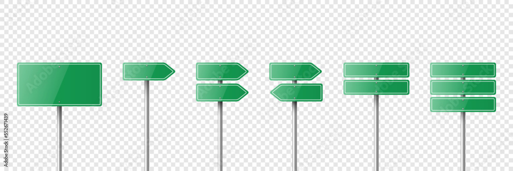 Vector Green Warning, Danger Stop Sign Frame Icon Set Isolated ...