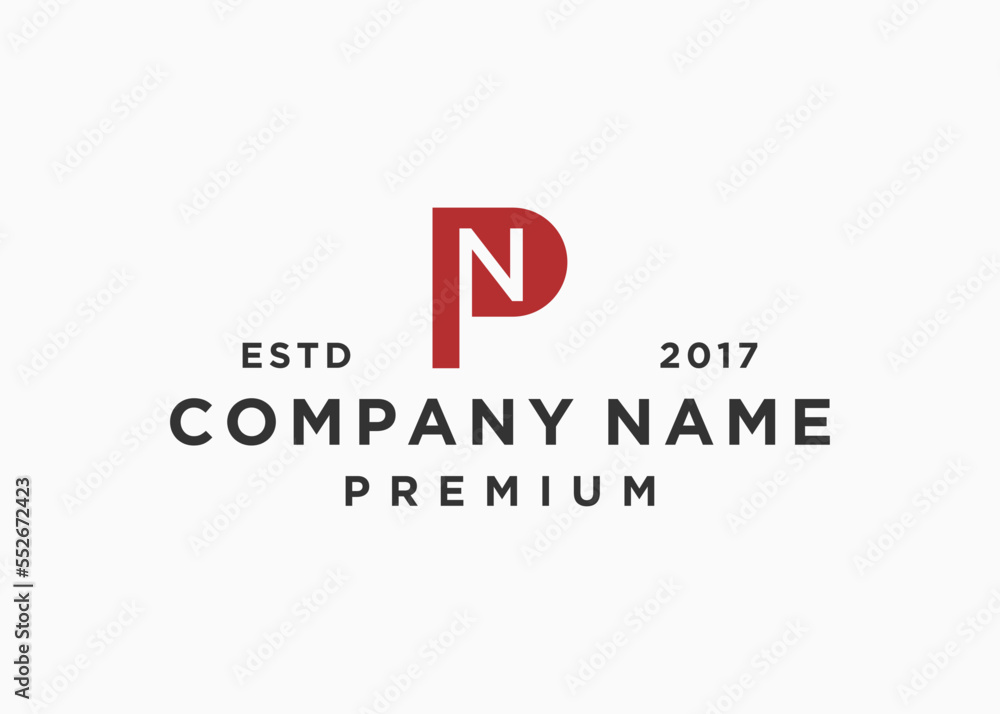 initials letter pn logo design vector illustration template Stock ...