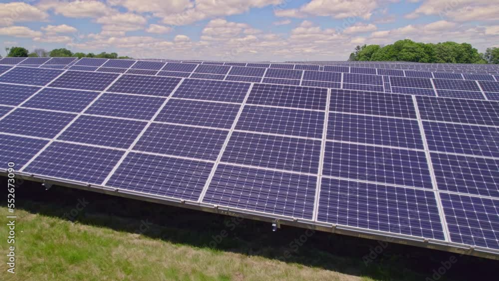 Vídeo do Stock: Solar panels aerial view. Modern photovoltaic ...