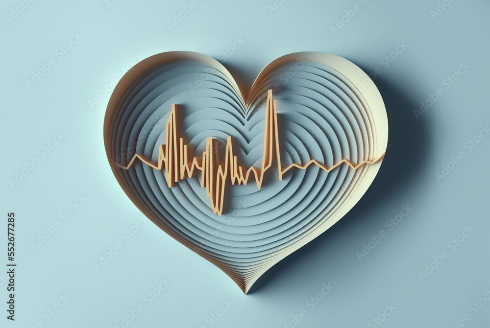 Paper craft heartbeat with pulse inside , Stock Illustration | Adobe Stock