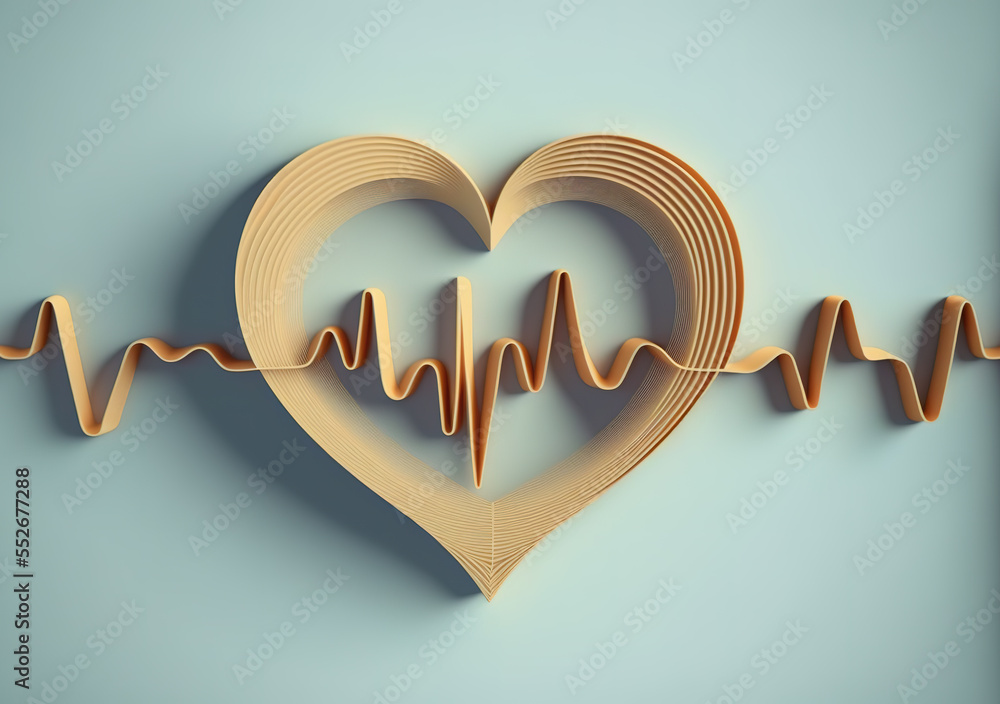 Paper craft heart with pulse inside , Stock Illustration | Adobe Stock