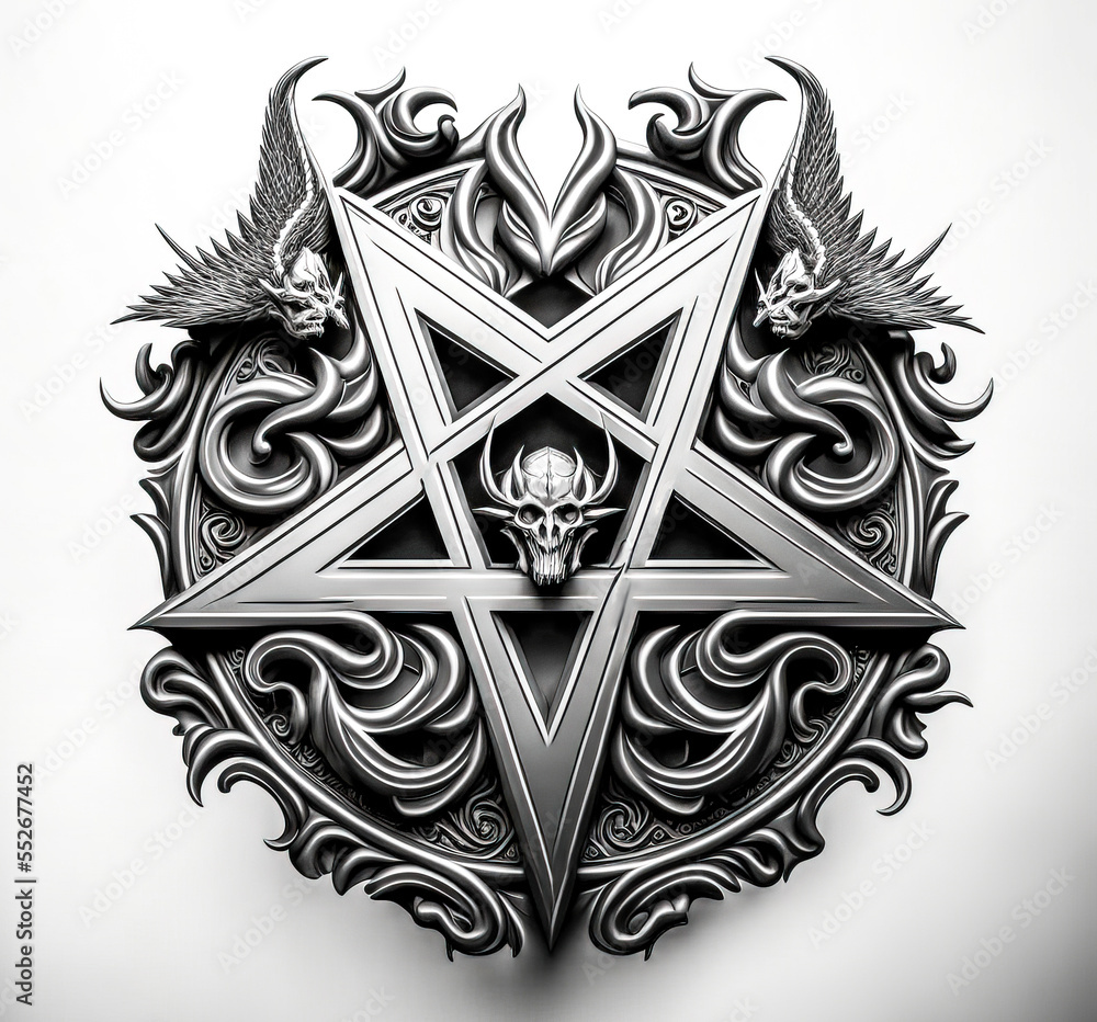 A Satanic Symbol. A Generative AI digital illustration. Stock ...