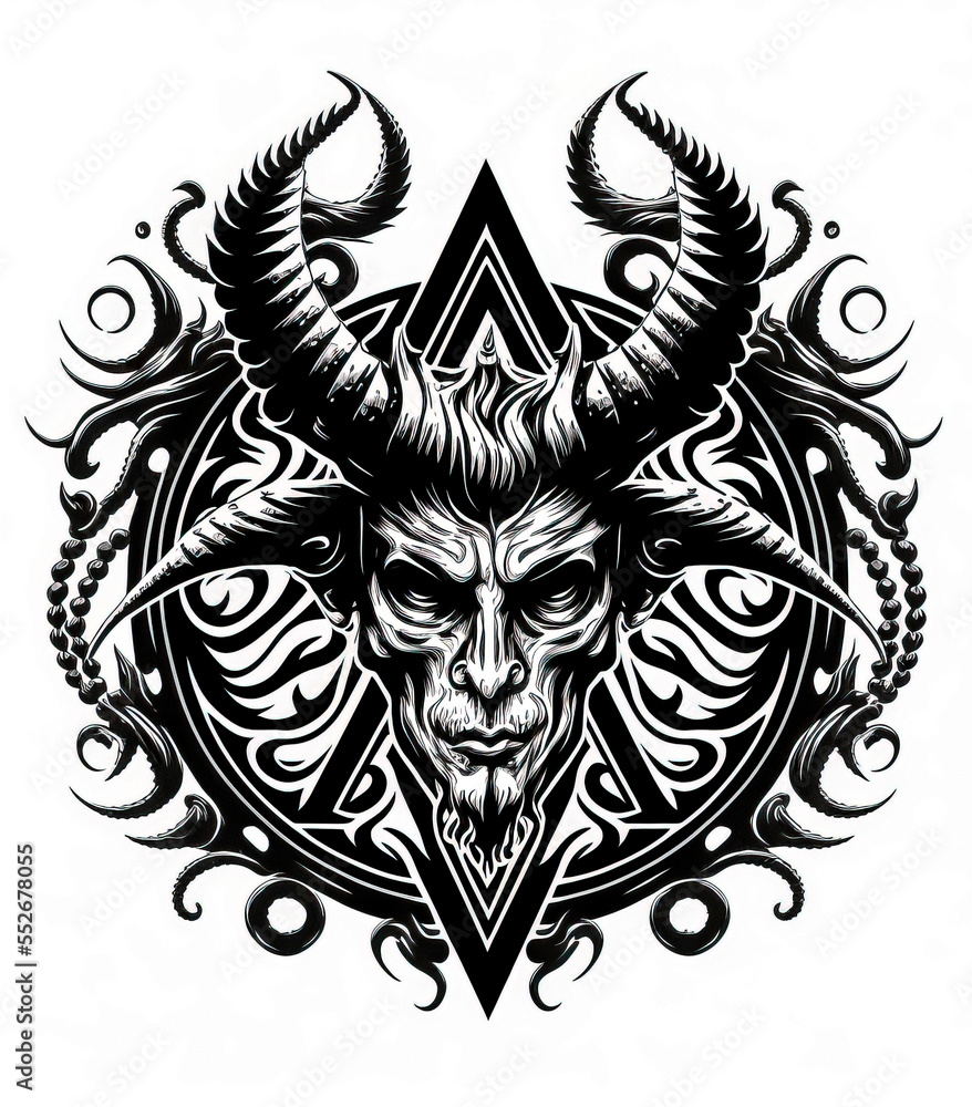 A Satanic Symbol. A Generative AI digital illustration. Stock ...