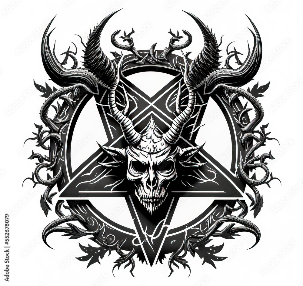A Satanic Symbol. A Generative AI digital illustration. Stock ...