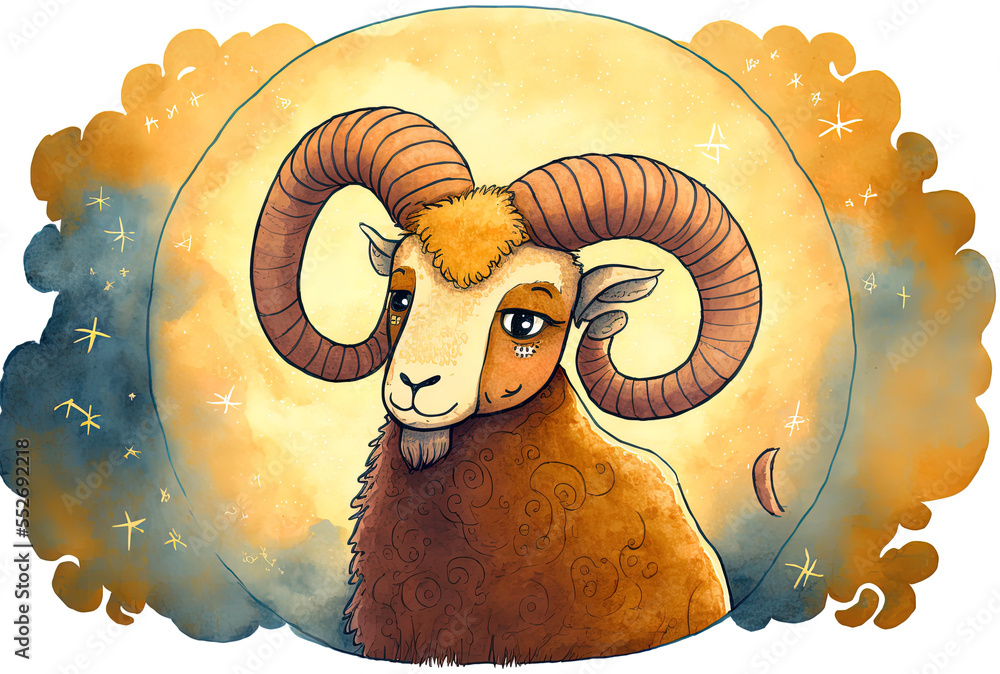 depiction of the astrological sign Aries the astrological raster ...