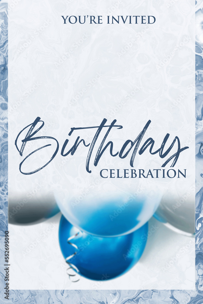 Birthday Celebration Blue Invitation Design Template Stock Photo ...