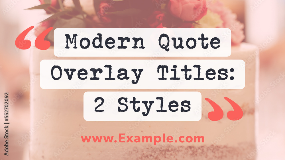 Modern Look Quote Overlay Titles Stock Template | Adobe Stock
