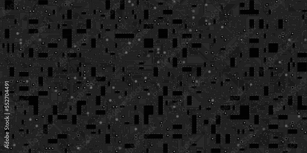 Seamless electronics circuit board and computer chips background ...