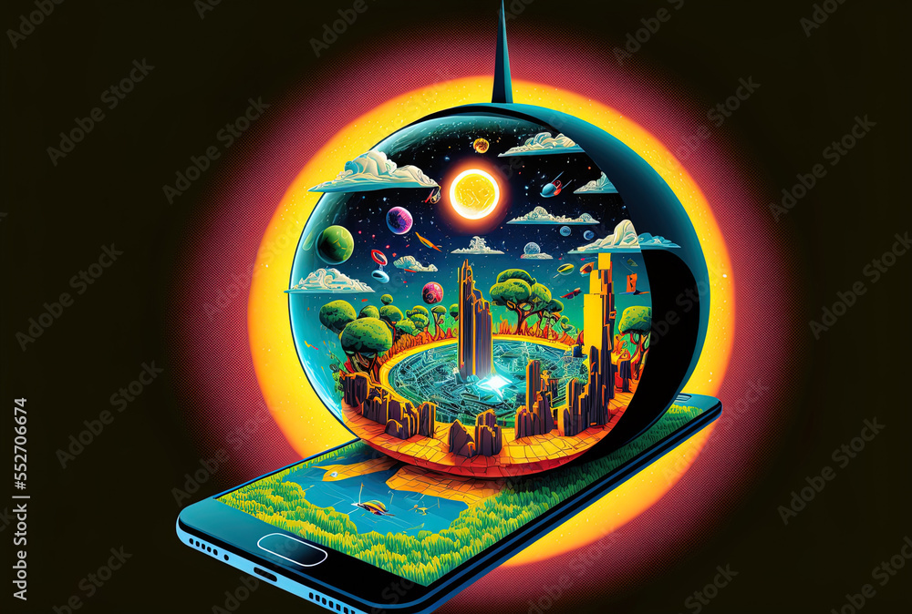 Planet as seen through a cell phone display using augmented reality ...