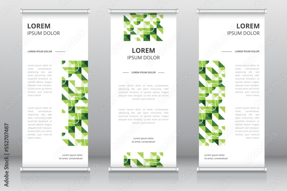 Modern and professional roll up banner template or vertical signboard ...