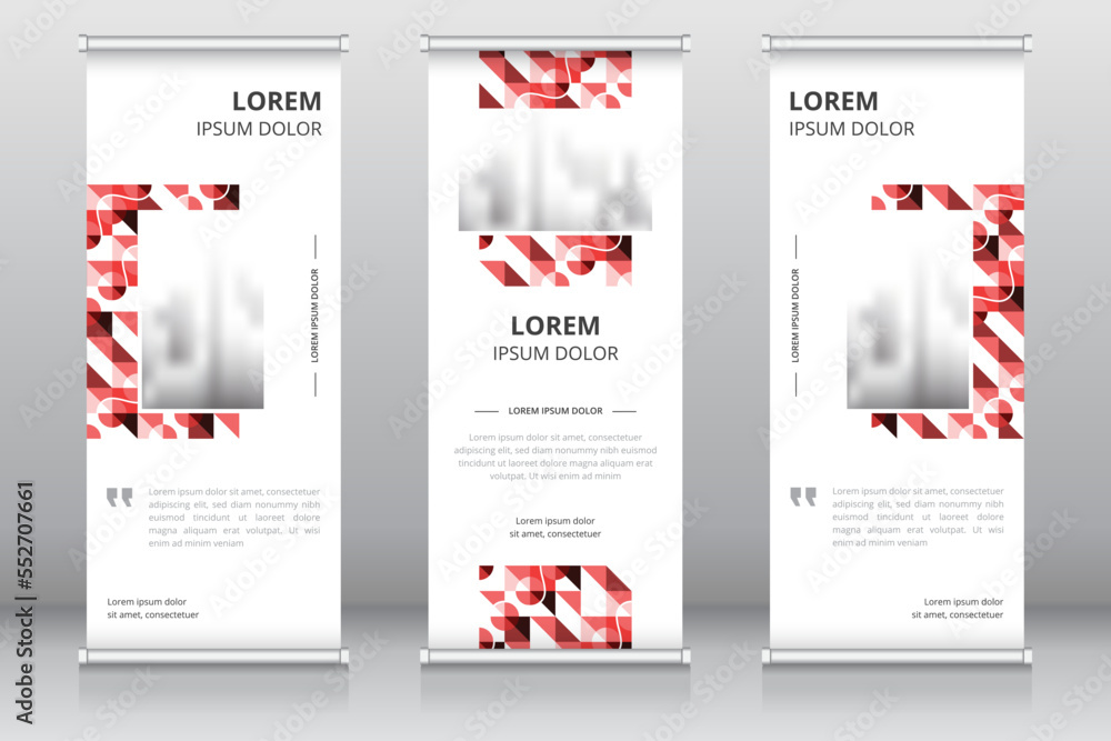 Modern and professional roll up banner template or vertical signboard ...